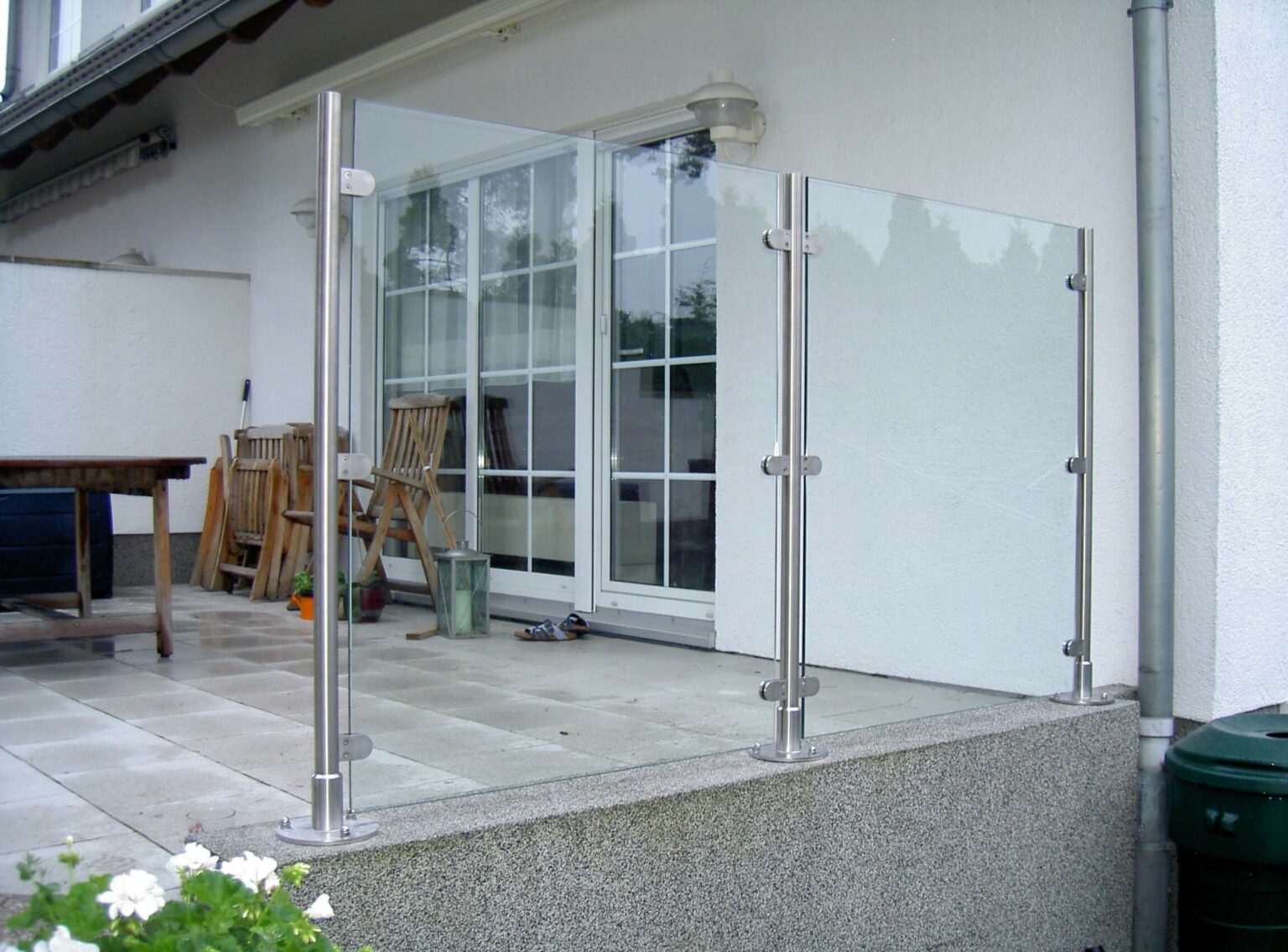 Windschutz Terrasse Glas Metall